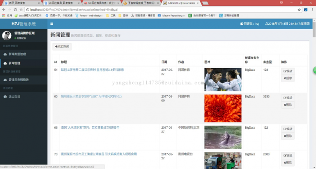 Java Servletmybatisjsp开发简单新闻展示网站后台管理系统 代码 最代码