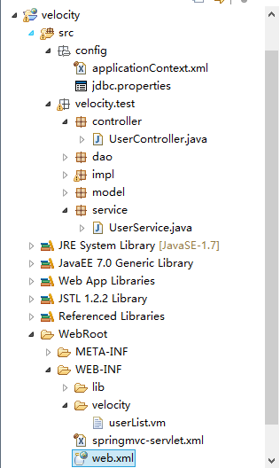 springmvc+spring jdbc+velocity入门教程及其代码实例-代码-最代码