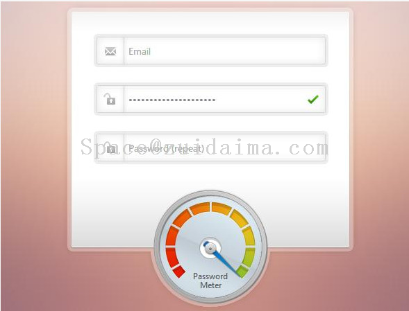 Css3jquery密码强度验证代码特效,通过码速表演示密码强度 代码 最代码
