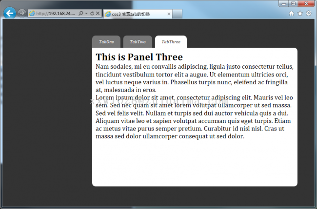 Css3实现标签tab切换,有非常漂亮的渐显效果(支持ie9,chrome,firefox) 代码 最代码