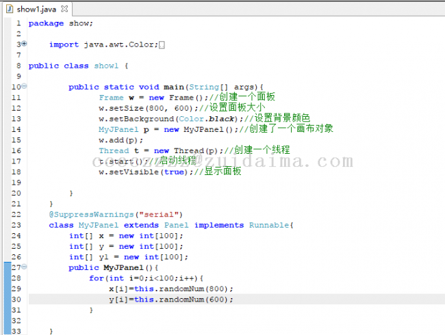 基于java Swing实现的下雪动态 代码 最代码