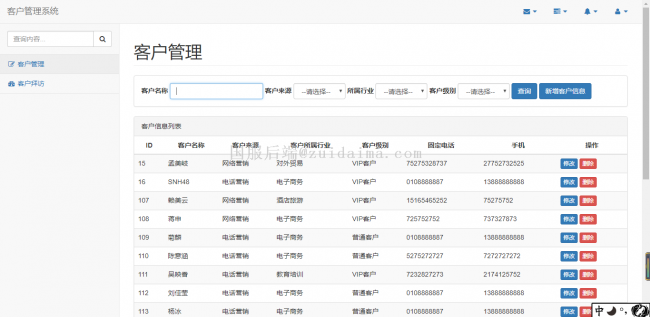Ssm简单的客户管理系统实现客户的增删改查,分页查询 代码 最代码