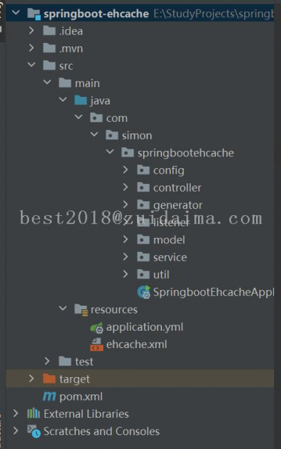 spring boot集成ehcache极简入门实例-代码-最代码