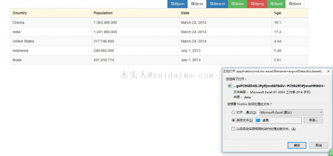 Jquery表格导出插件jquerytableexport实现导出jqueryeasyui和bootstrap的表格为excel和pdf文档的详细实例 代码 最代码