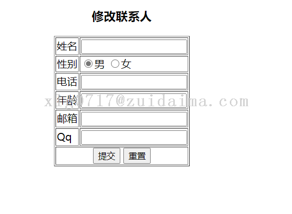 Java Servletxml开发联系人增删改查项目 代码 最代码
