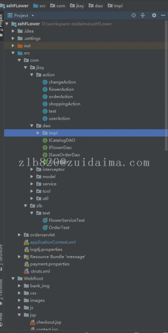 SSH(Spring+Hibernate+Struts)整合开发鲜花礼品网站源码-代码-最代码